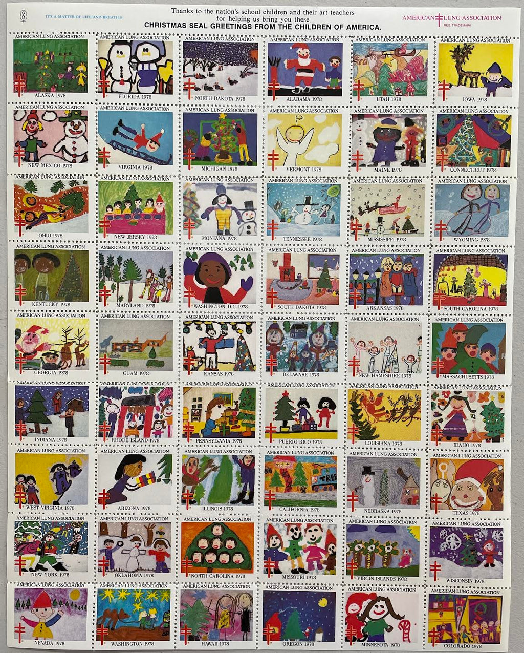 1978-1980 American Lung Association stamps – Nick Gromicko
